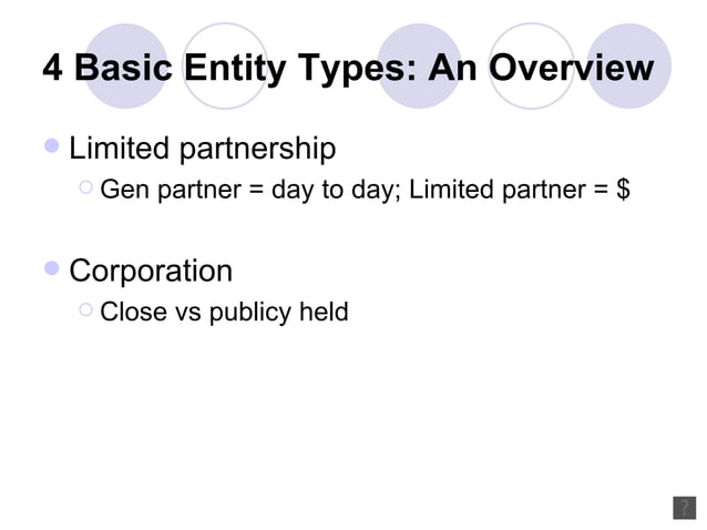 Lecture Entity Formation Part2 | PPT | Business Accounting & Finance | Business