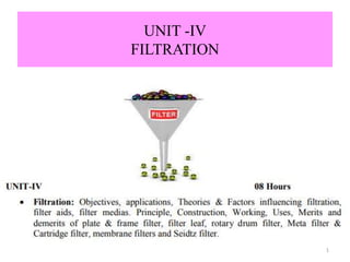 UNIT 4 - FILTRATION | PPTX