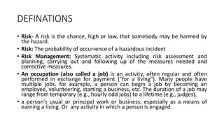 LECTURE FOUR OCCUPATION HEALTH HAZARDS.pptx