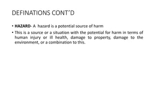 LECTURE FOUR OCCUPATION HEALTH HAZARDS.pptx