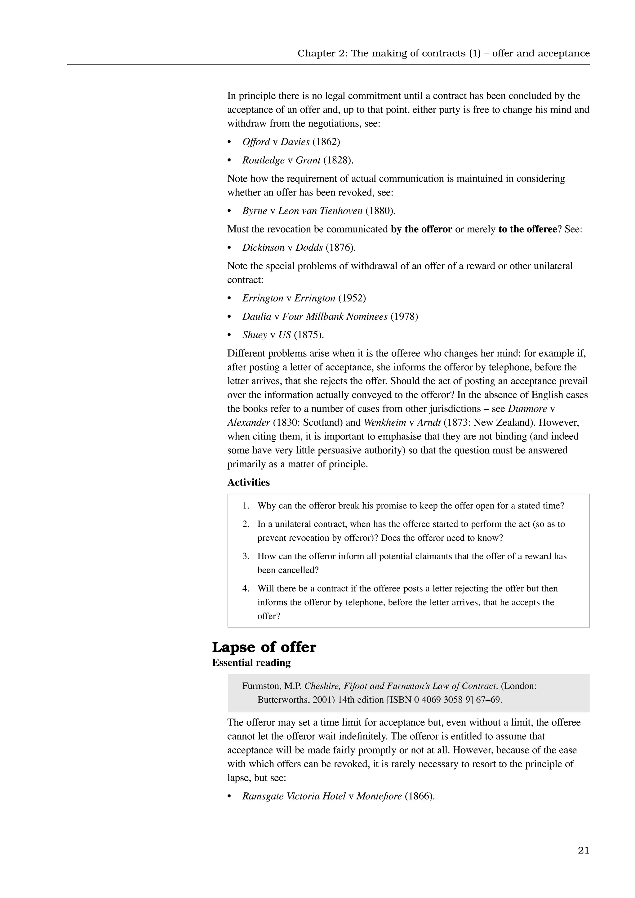 Lecture guide chapter 2 the making of contracts | PDF