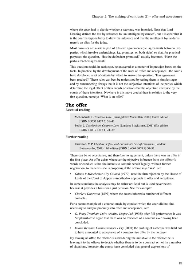 Lecture guide chapter 2 the making of contracts | PDF