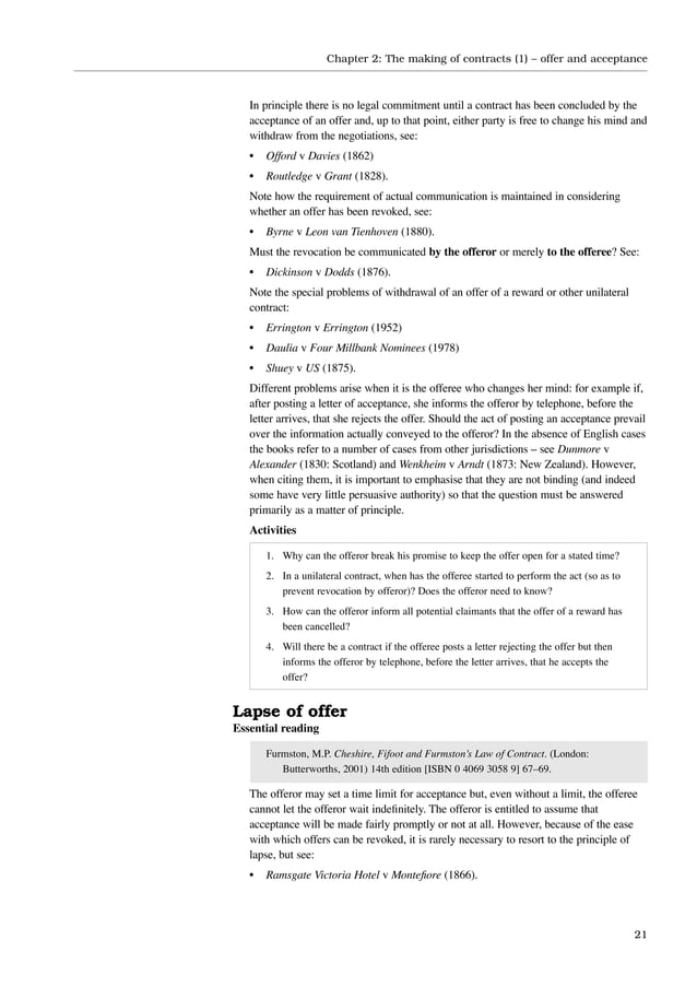 Lecture guide chapter 2 the making of contracts | PDF