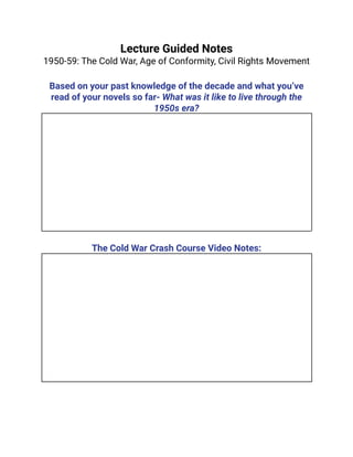 Lecture guided notes | PDF | Death, Injury, or Military Conflict ...