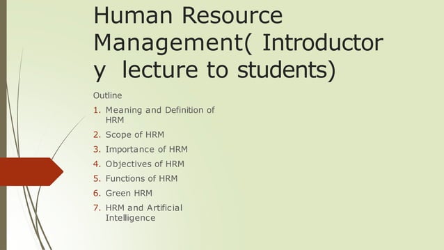 Human Resourse Management and its impact on organizations | PPTX