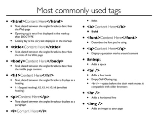 HTML Lecture Part 1 of 2 | PPT
