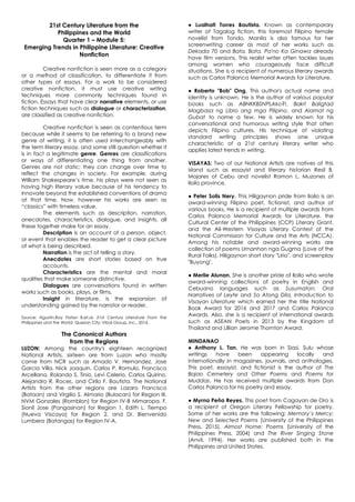 21st Century Module 5 - Emerging Trends in Philippine Literature ...