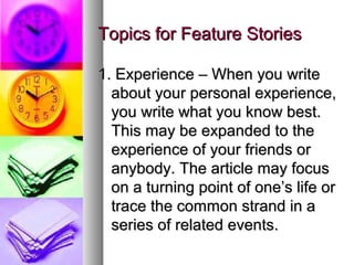 Lecture in Feature Writing | PPT
