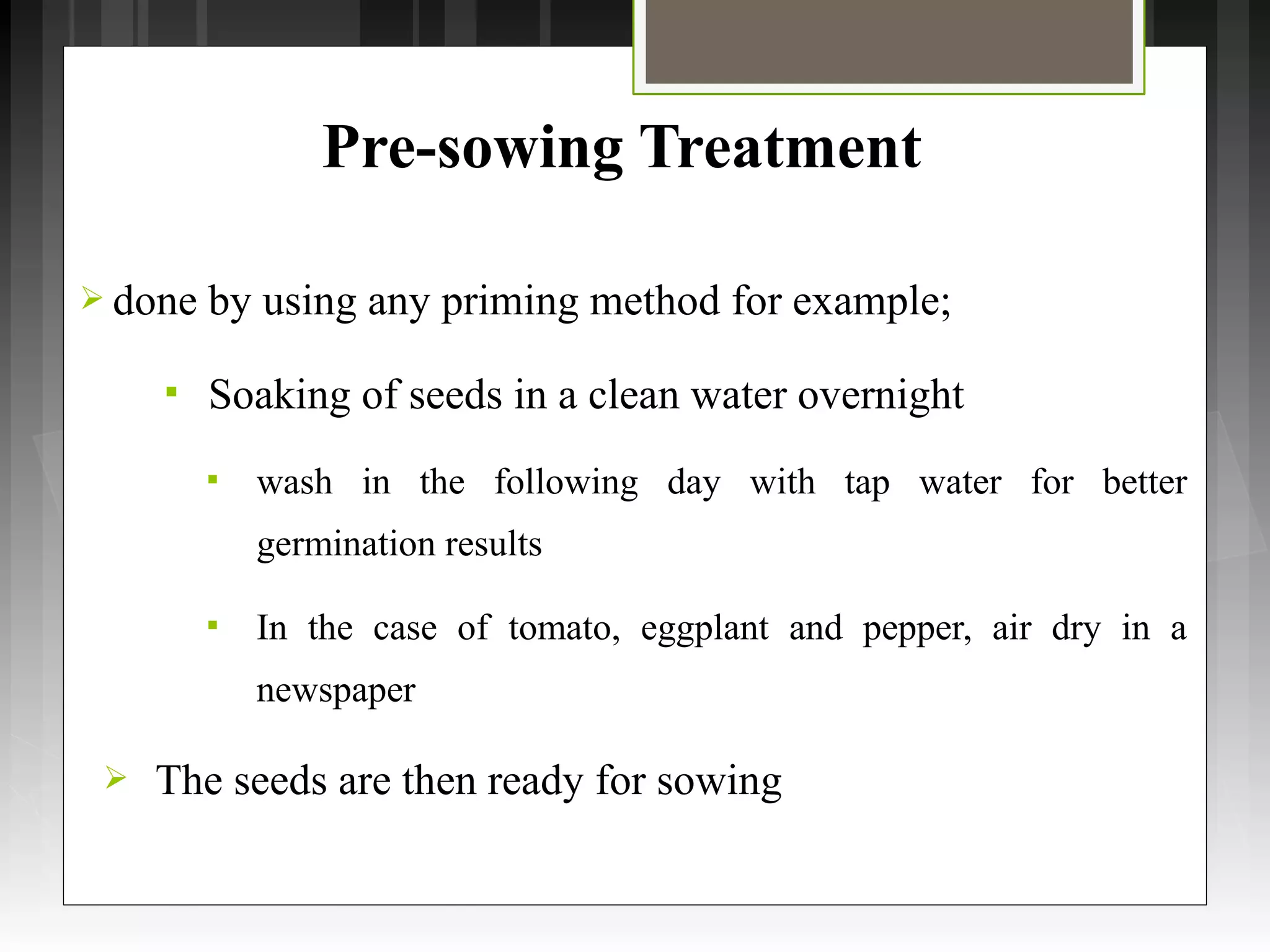 Lecture in seedling production | ODP