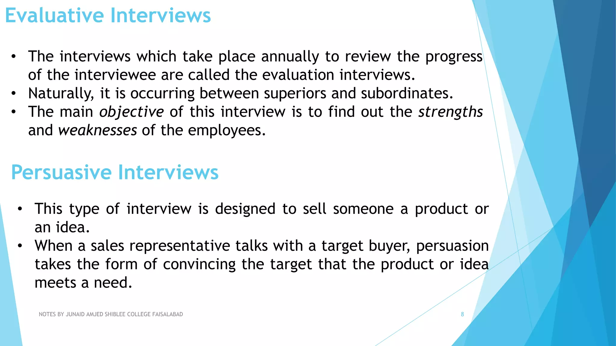 Lecture interview | PPT