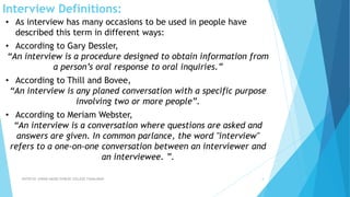 Lecture interview | PPT