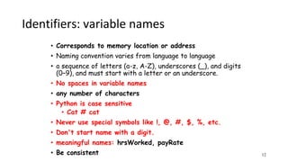 Lecture Introduction to Python 2024.pptx | Programming Languages | Computing