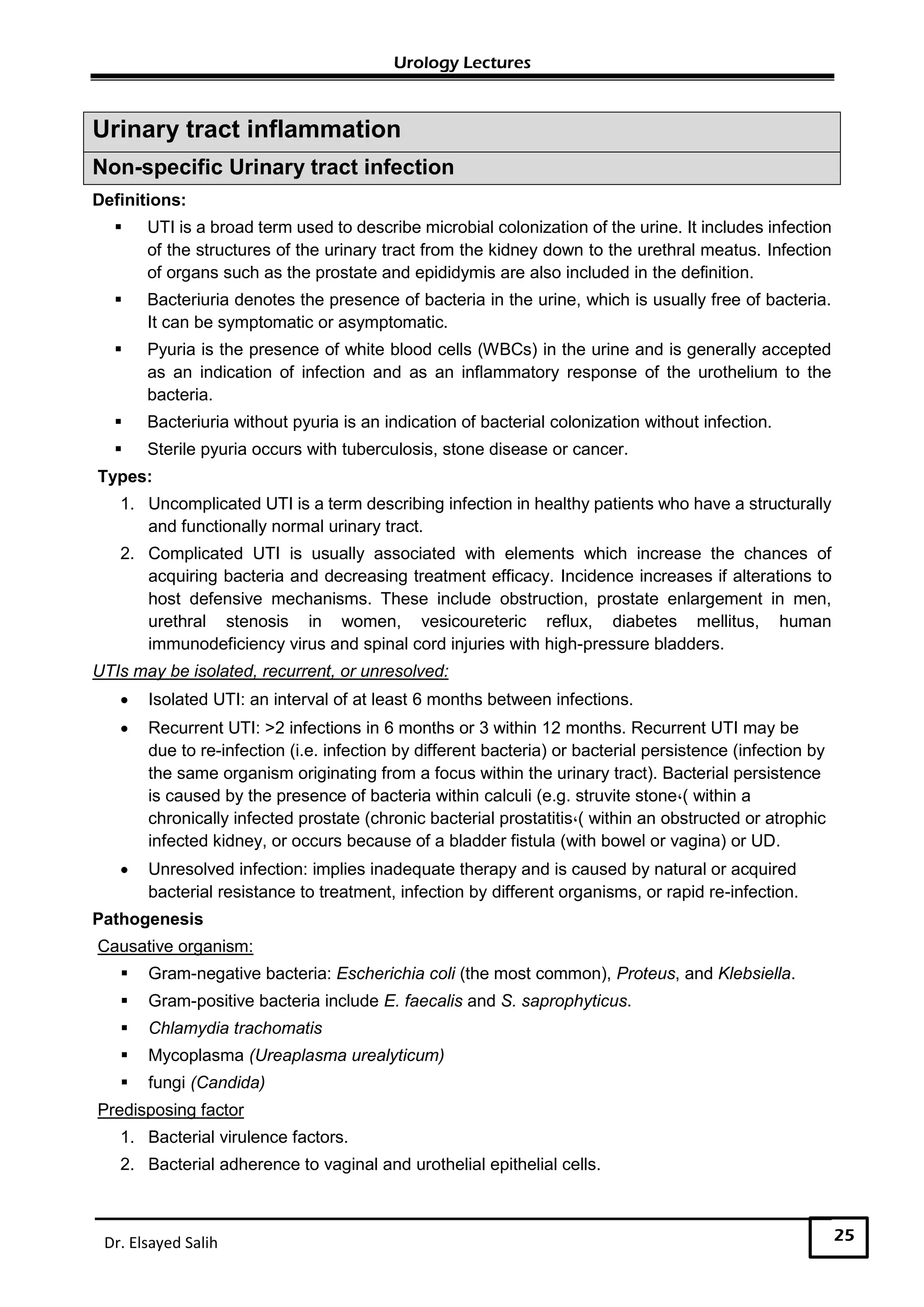 Lectures in urology for undergraduate medical students | PDF