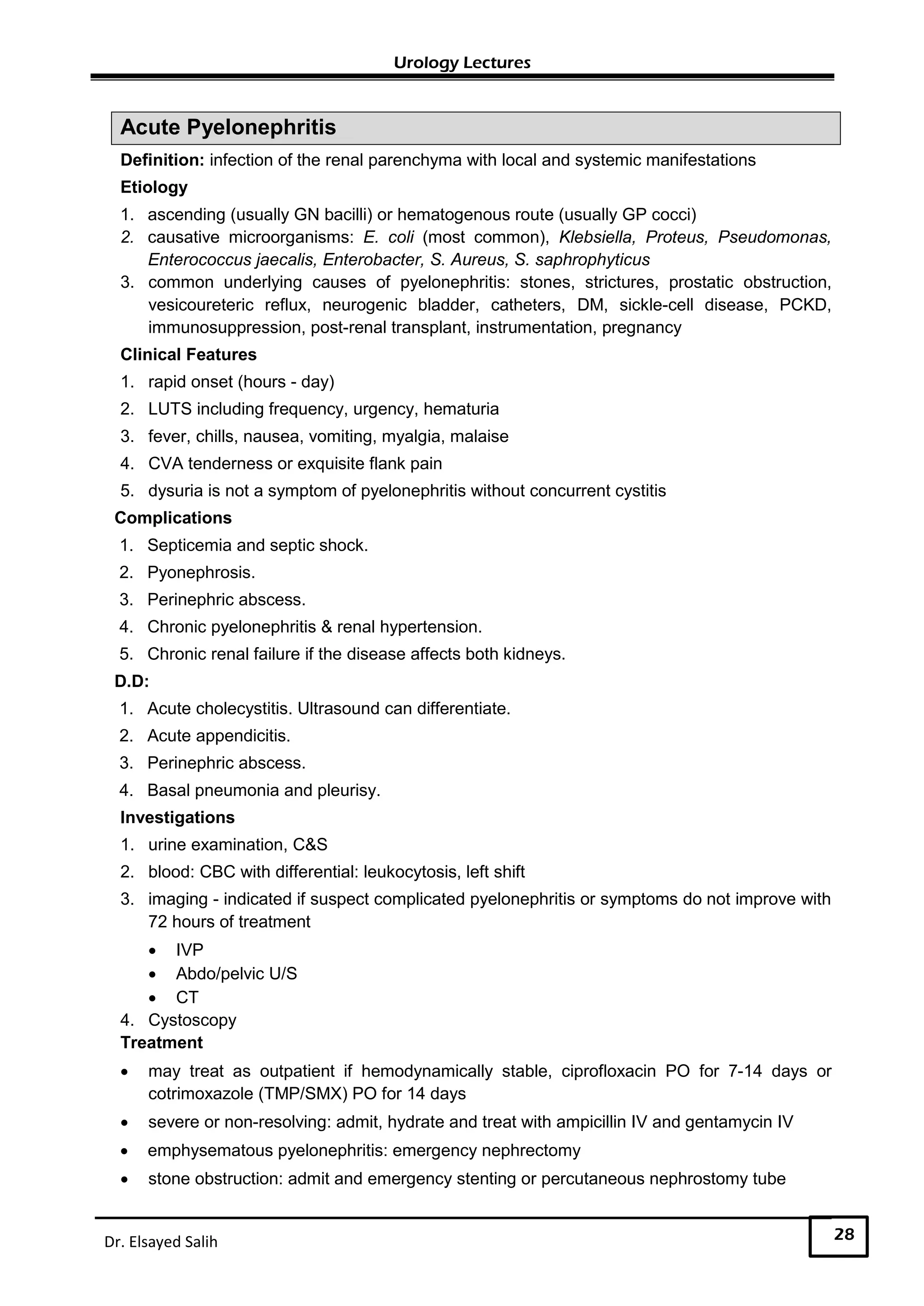 Lectures in urology for undergraduate medical students | PDF