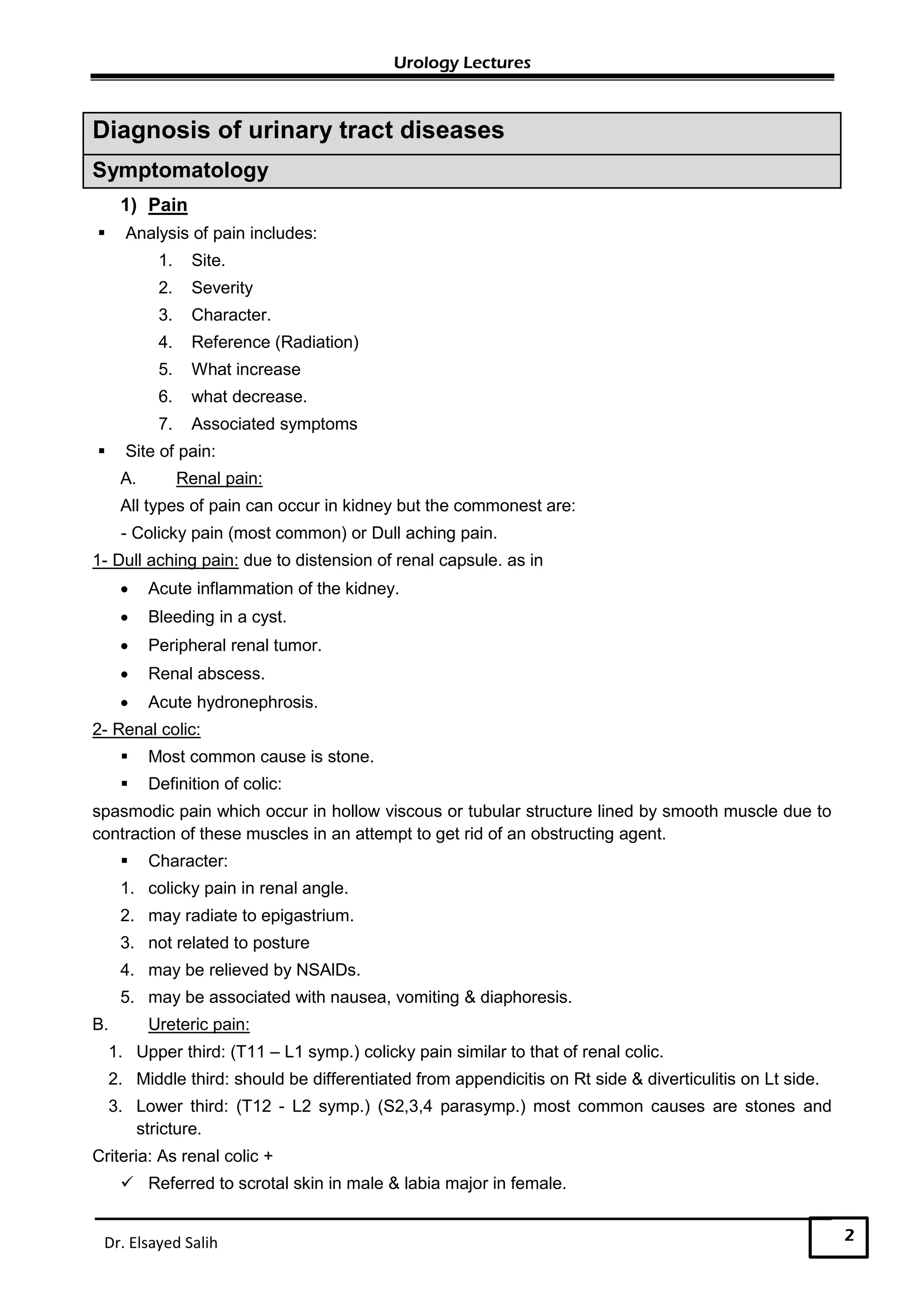 Lectures in urology for undergraduate medical students | PDF