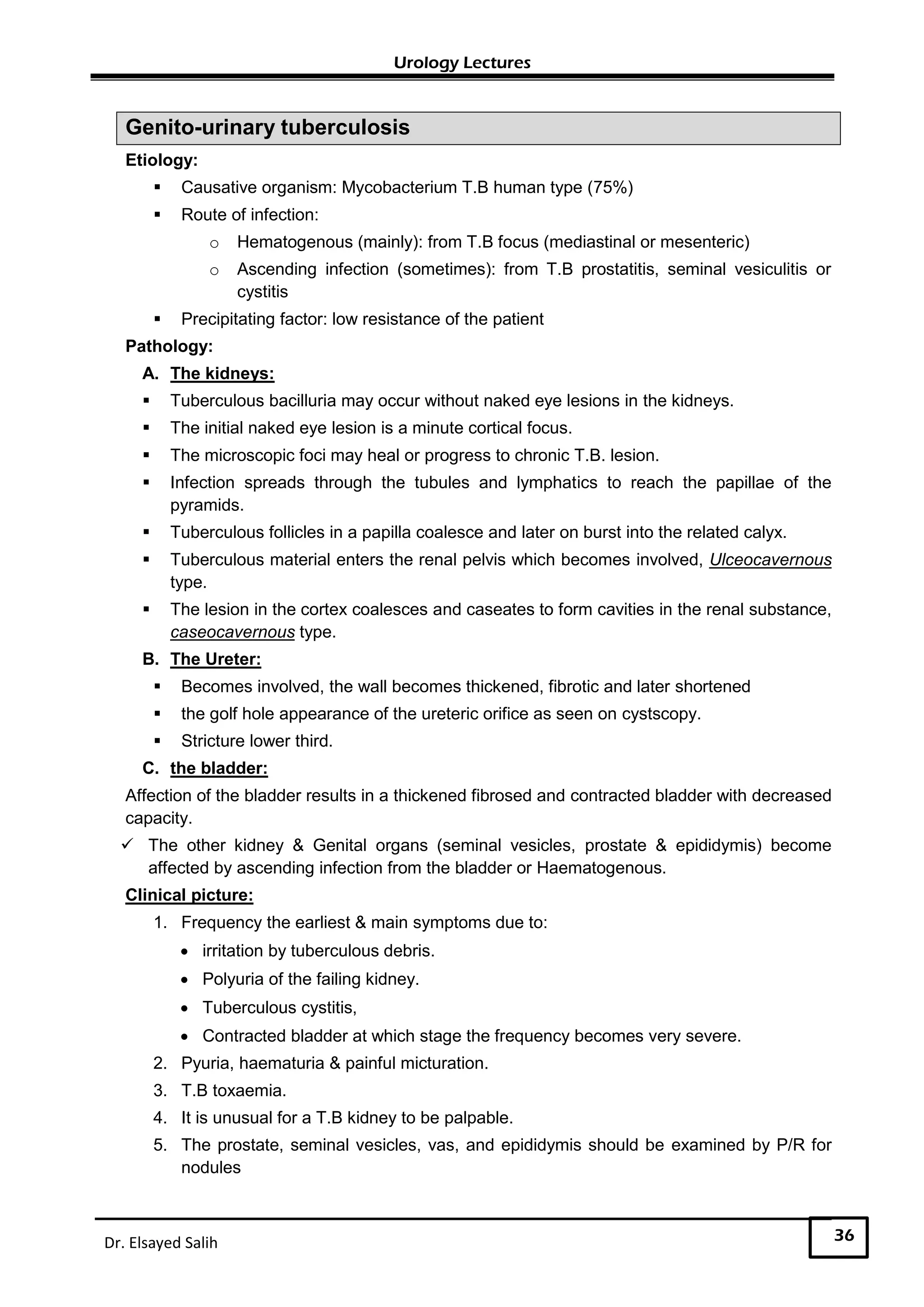 Lectures in urology for undergraduate medical students | PDF