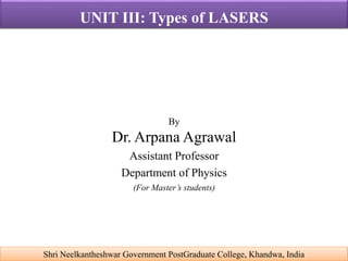 Lecture I Solid State Laser Ruby Laser | PPTX
