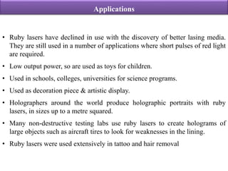 Lecture I Solid State Laser Ruby Laser | PPTX