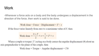 Work and energy notes for engineering mechanics 2 | PPTX