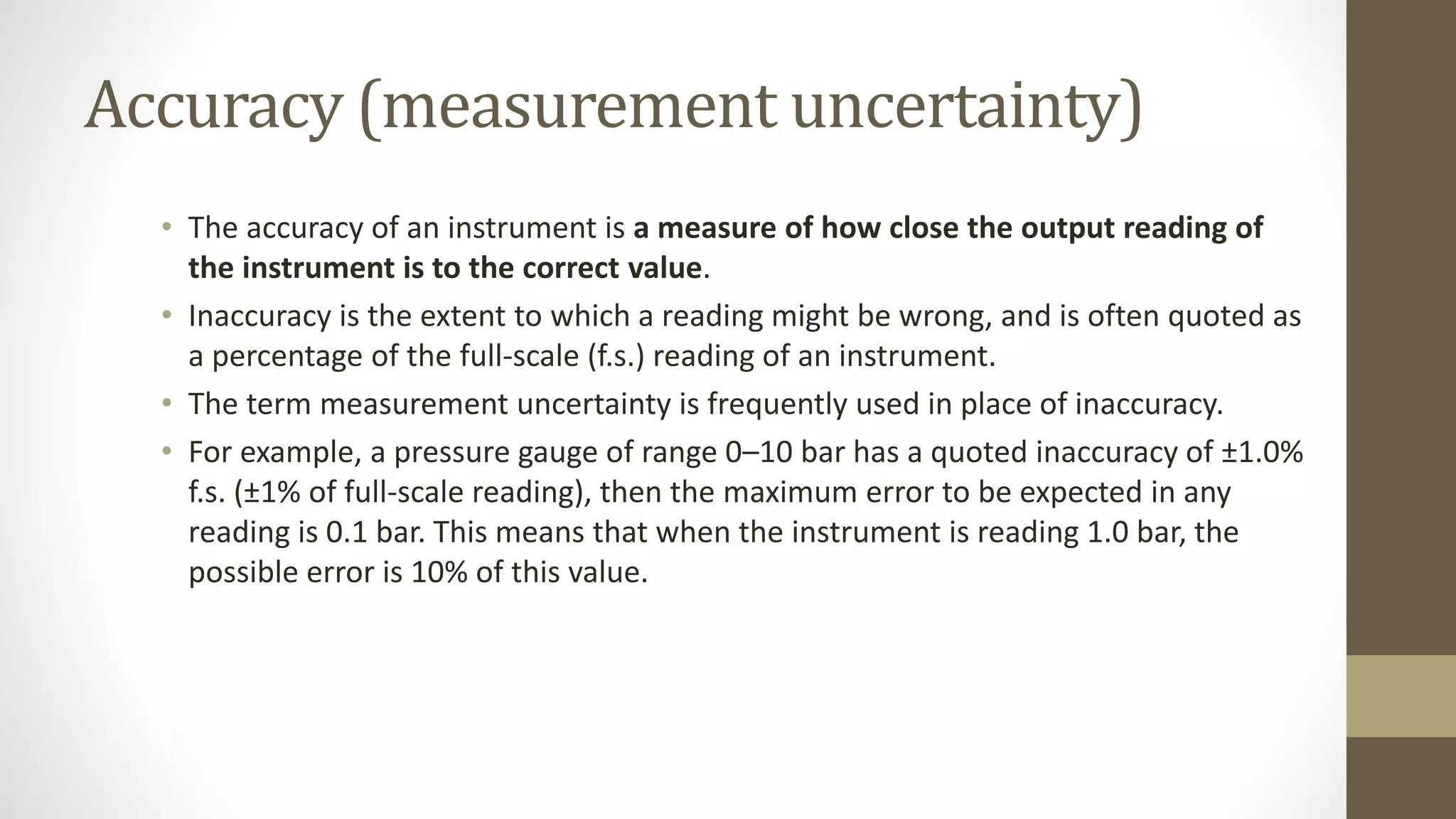 Instrumentation & Measurement: Types and Static Characteristics of ...