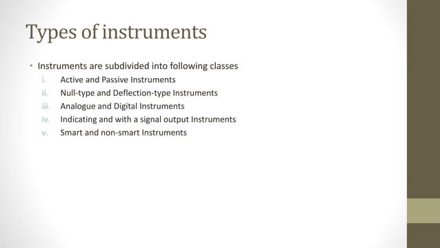 Instrumentation & Measurement: Types and Static Characteristics of ...