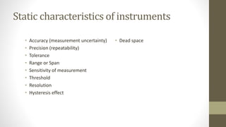 Instrumentation & Measurement: Types and Static Characteristics of ...