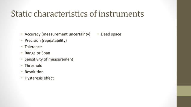 Instrumentation & Measurement: Types and Static Characteristics of ...