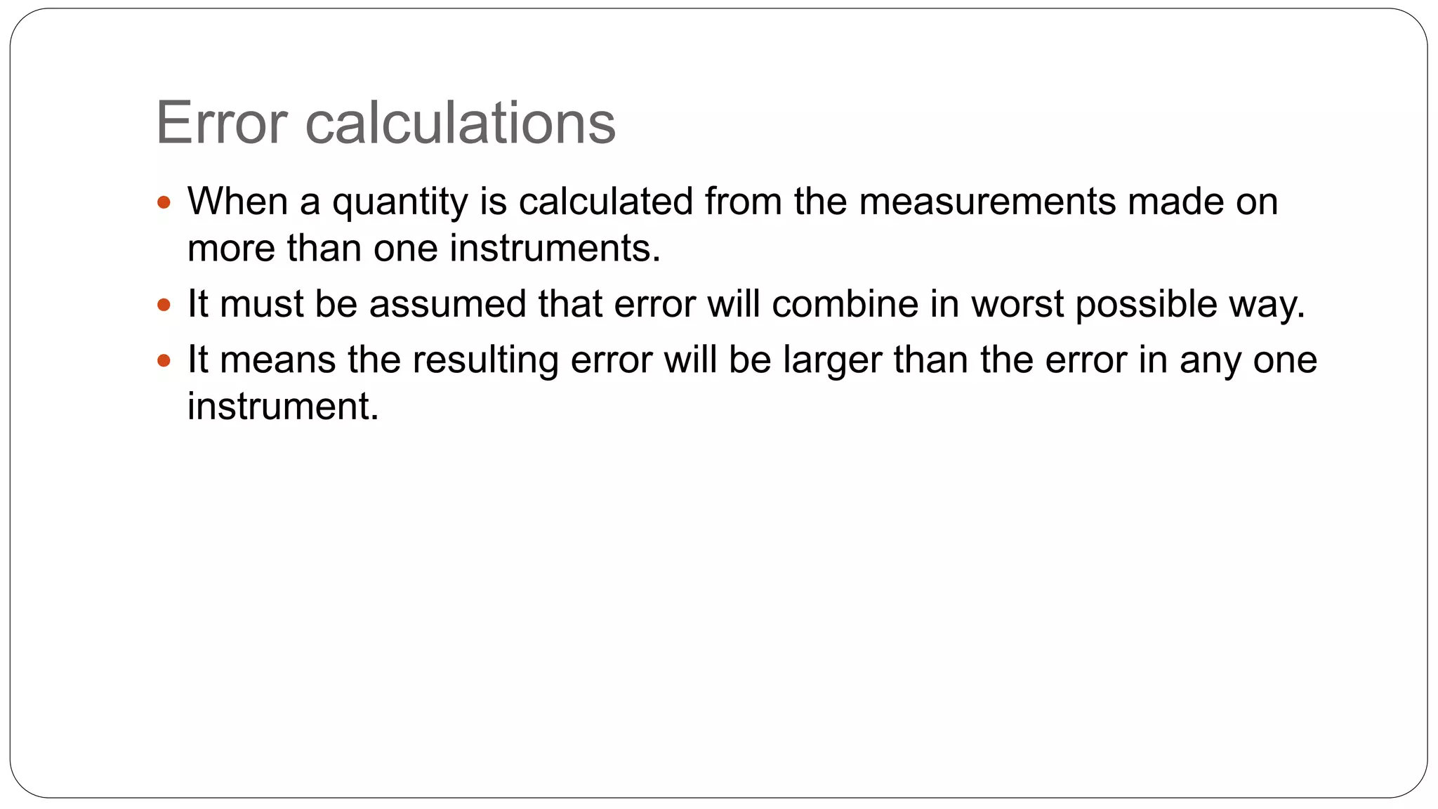 Instrumentation & Measurement: Error and Its Types | PPTX