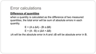 Instrumentation & Measurement: Error and Its Types | PPTX
