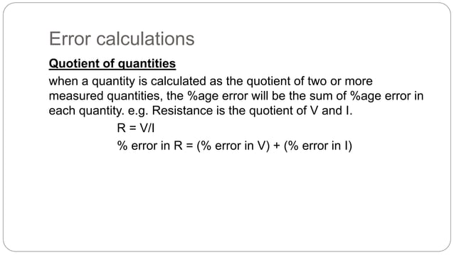 Instrumentation & Measurement: Error and Its Types | PPTX
