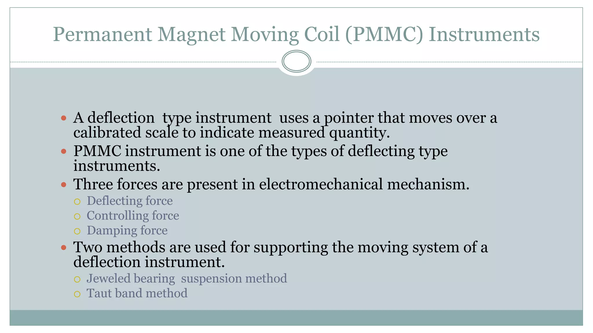 Instrumentation & Measurement: Electromechanical Instruments | PPTX