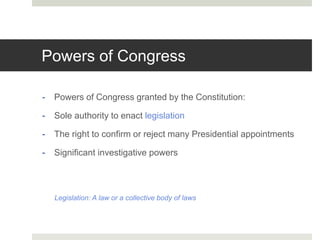 The Legislative Branch | PPT