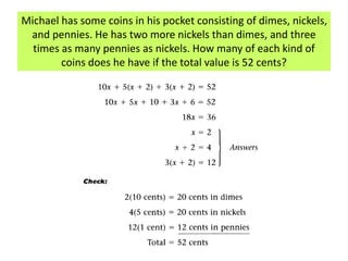 Lecture linear word problems additional | PPTX