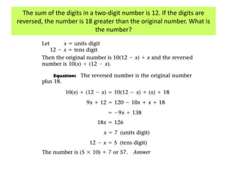 Lecture linear word problems additional | PPTX