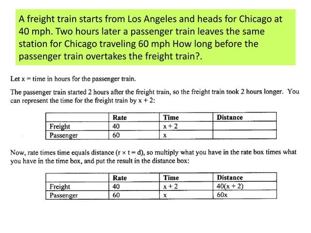 Lecture linear word problems additional | PPTX | Rail Travel | Travel Type