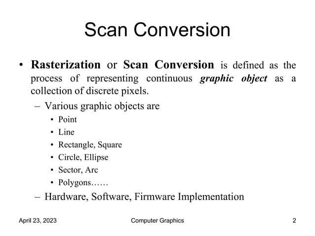 Lecture _Line Scan Conversion.ppt | Graphics Software | Computer Software and Applications