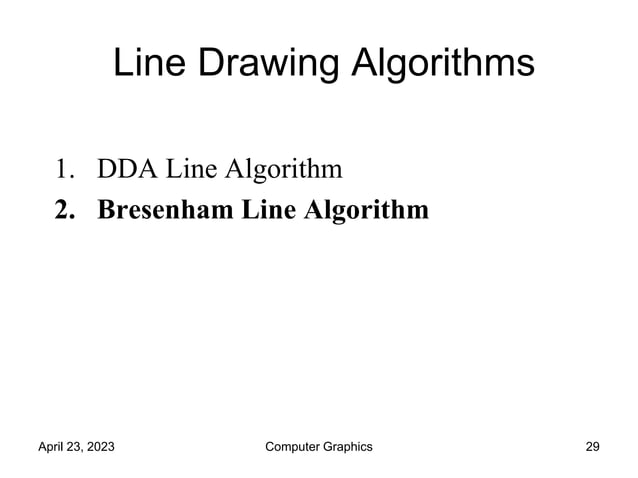 Lecture _Line Scan Conversion.ppt | Graphics Software | Computer Software and Applications