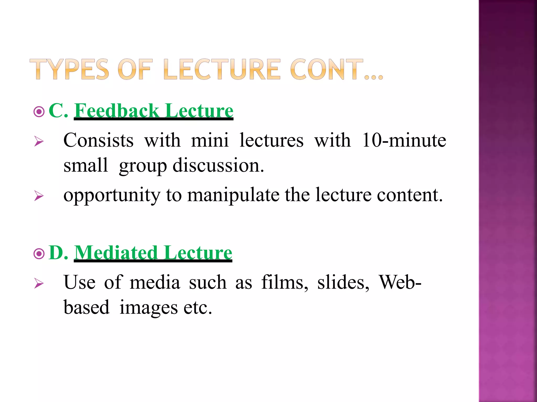 Lecture method व्याख्यान विधि | PPTX