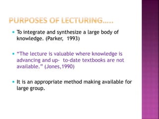 Lecture method व्याख्यान विधि | PPTX