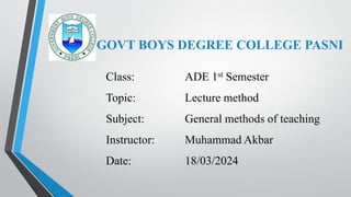 Lecture teaching method, teacher centred method .pdf