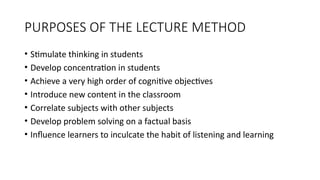 Teaching method -Lecture method in nursing. | PPTX