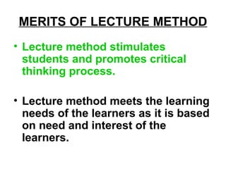 Lecture Method of Teaching | PPT