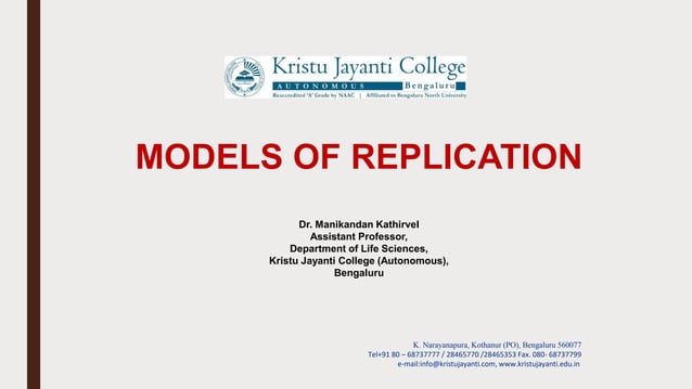 MODELS OF REPLICATION | PDF | Chemistry | Science