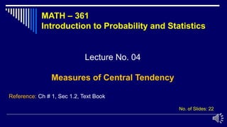 Descriptive Statistics LECTURE N0 4.pdf | PPT