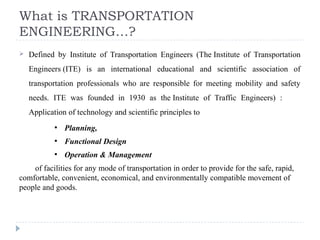 introduction to Transportation | PPT