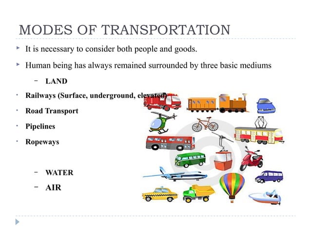 introduction to Transportation | PPT | Rail Travel | Travel Type