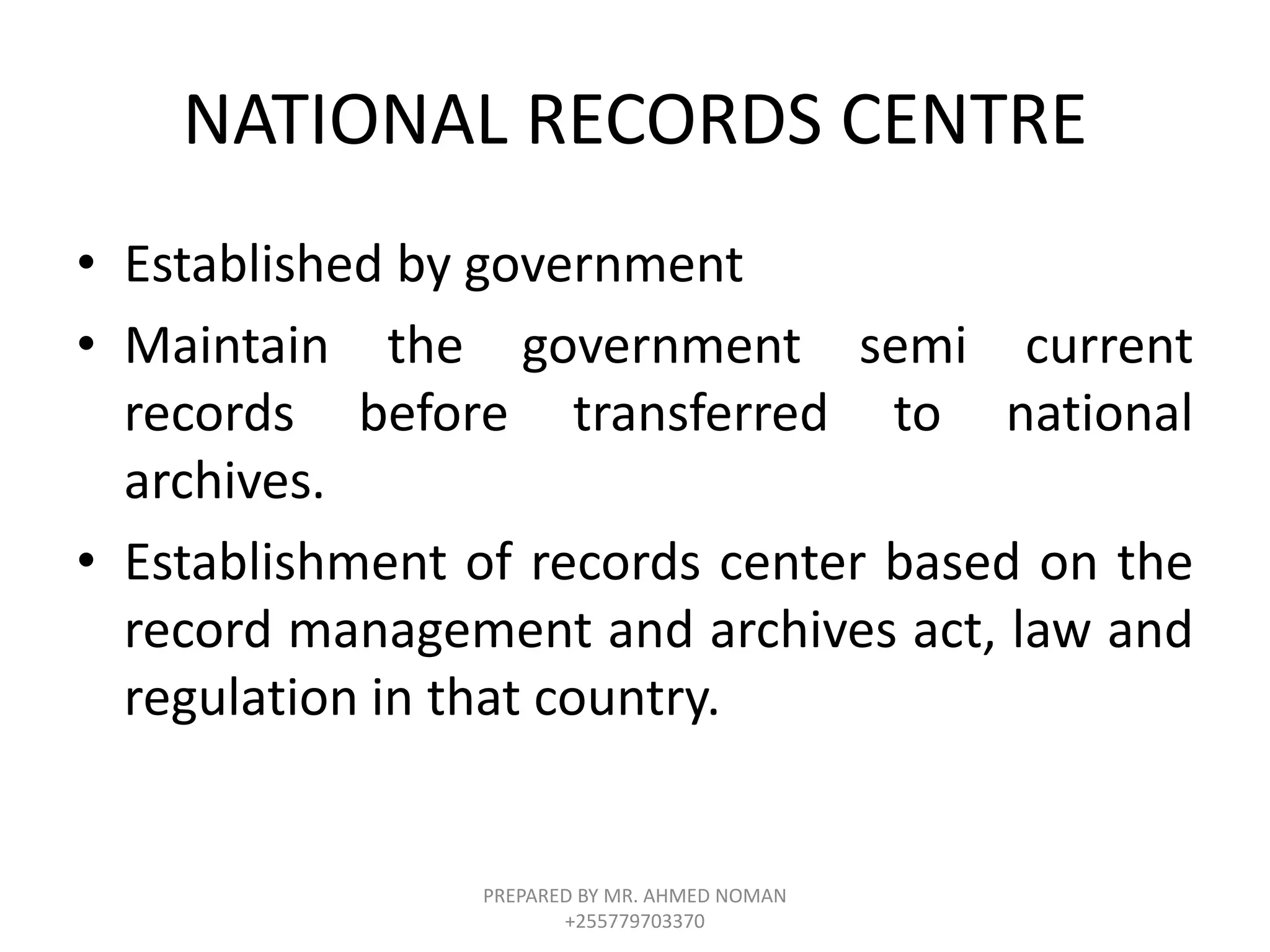 Records Centre Management | PPTX