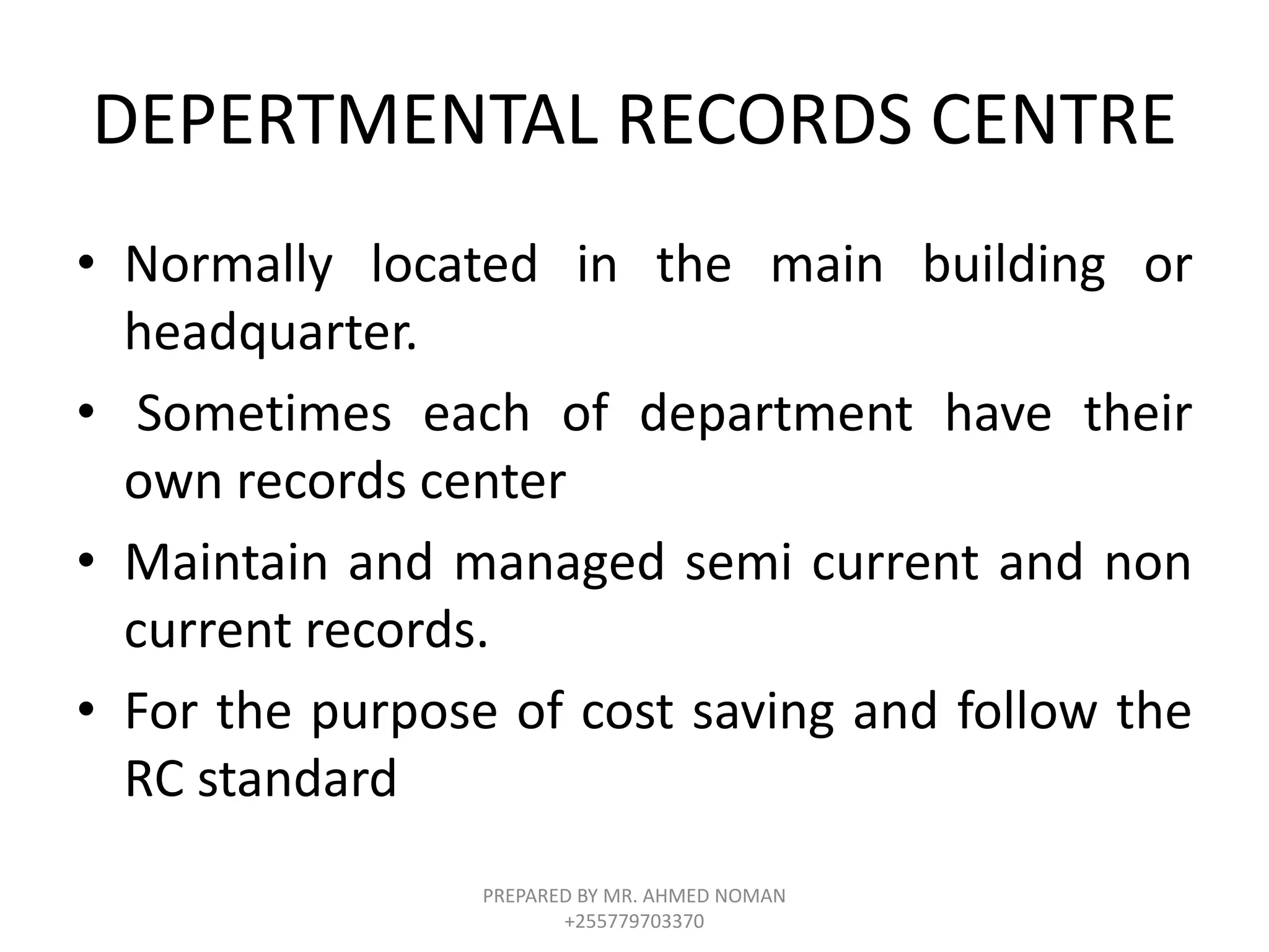 Records Centre Management | PPTX