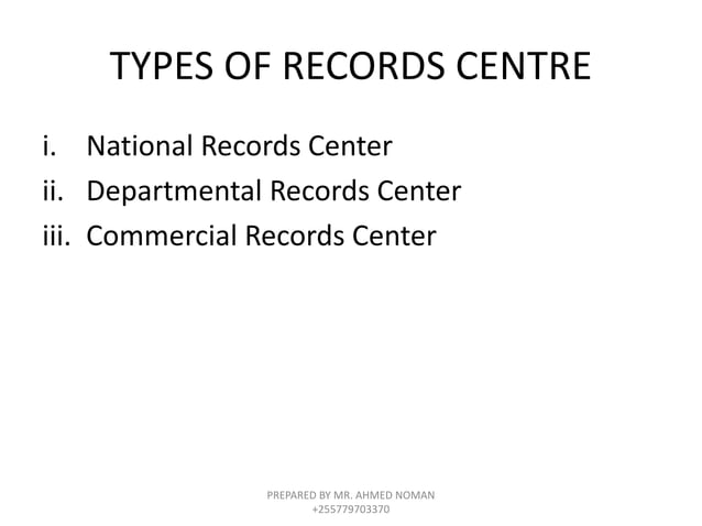 Records Centre Management | PPT