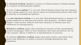 Lecture no. 5 realism ppt | PPTX | Political Issues & policy | Politics